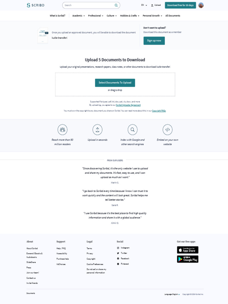 Upload A Document - Scribd | PDF | Scribd | Software