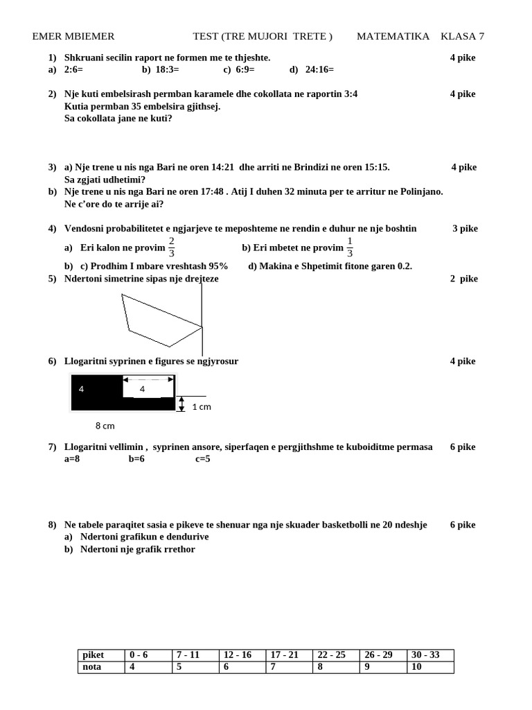 Test Nr3 Matematike KL | PDF