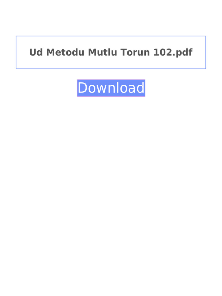 Ud Metodu Mutlu Torun 102-1 | PDF