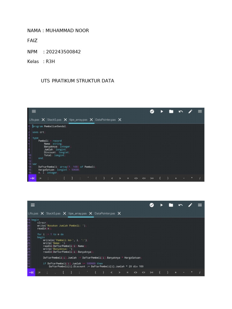 Uts PSD - Muhammad Noor Faiz - 202243500842 - R3H | PDF