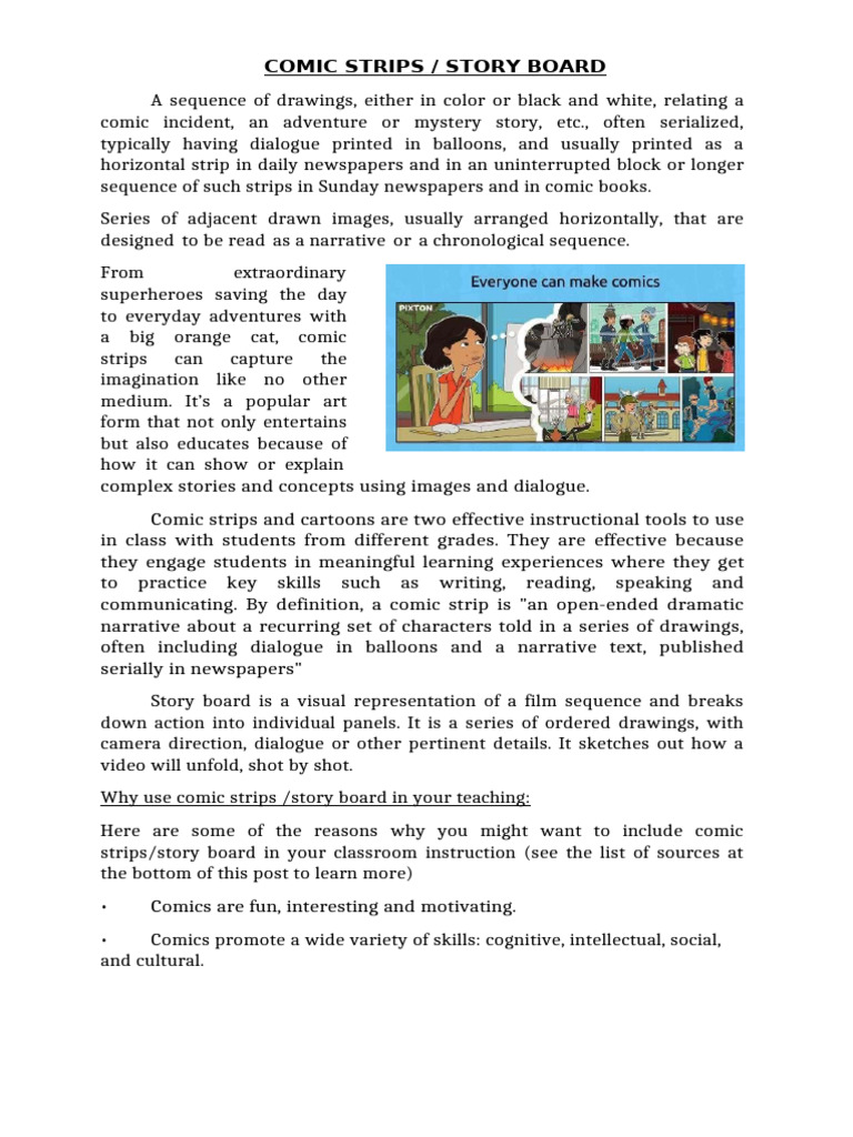 Comic Strips Story Board | PDF | Comic Strips | Narrative