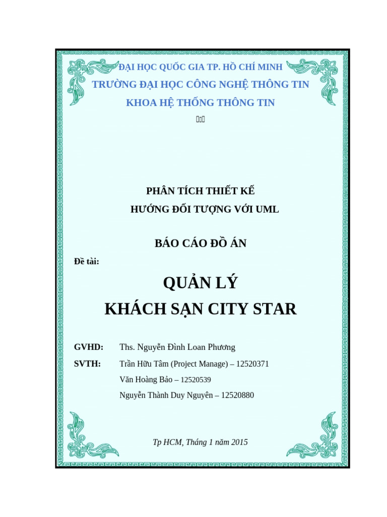 Xemtailieu Bao Cao Do An Phan Tich Thiet Ke Huong Doi Tuong Voi Uml de Tai Quan Ly Khach San ...