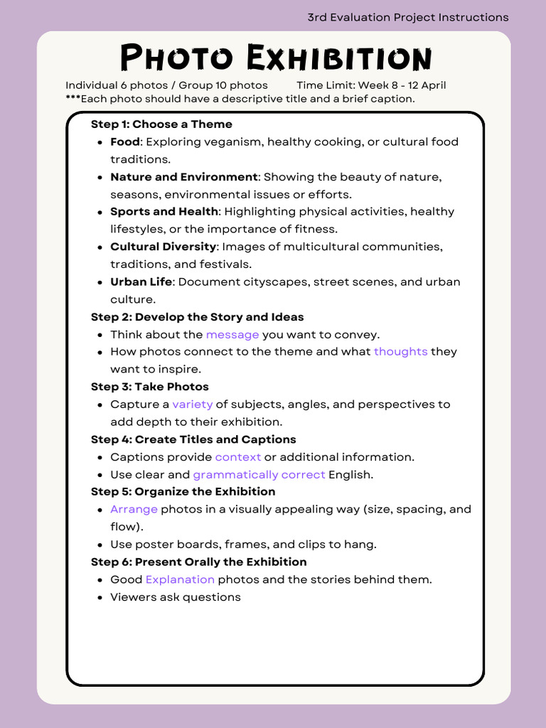 Photo Exhibition Project | PDF