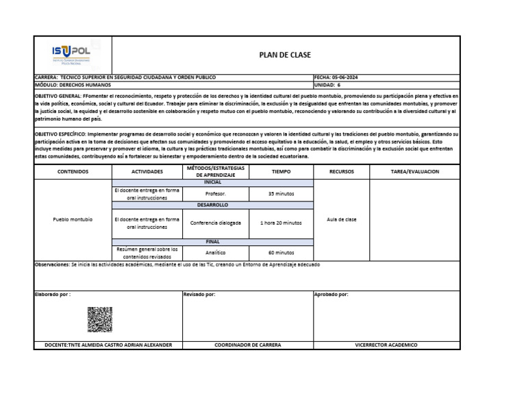 Plan 30 DDHH Signed | PDF | Maestros | Derechos humanos