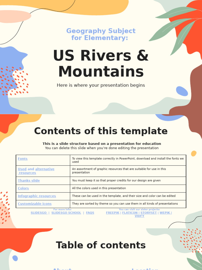 Geography Subject For Elementary - US Rivers & Mountains by Slidesgo ...
