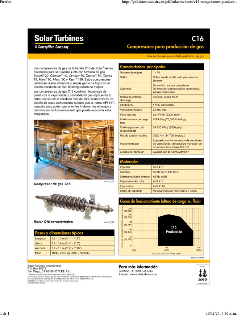 Compresor de Gas C16 | PDF