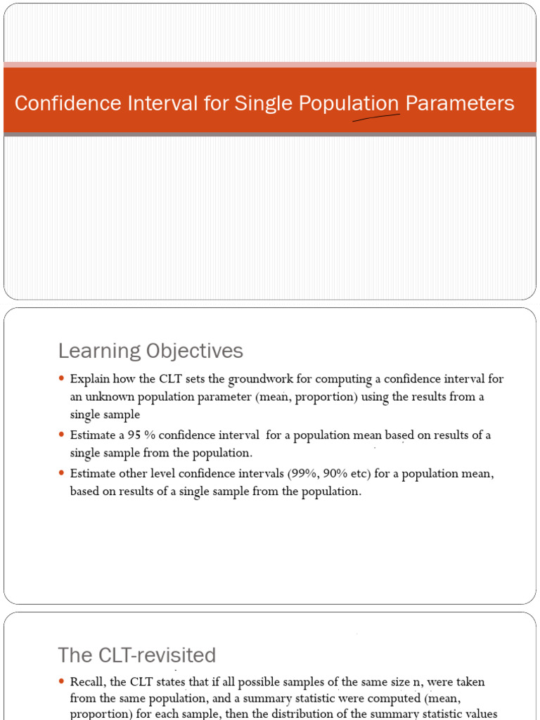 Confience Interval | PDF | Confidence Interval | Standard Error