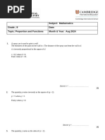 Corbett Maths: Direct & Inverse Proportion | PDF | Force | Physical ...