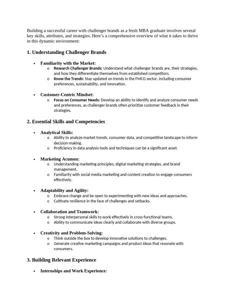 Building A Successful Career With Challenger Brands | PDF | Brand ...