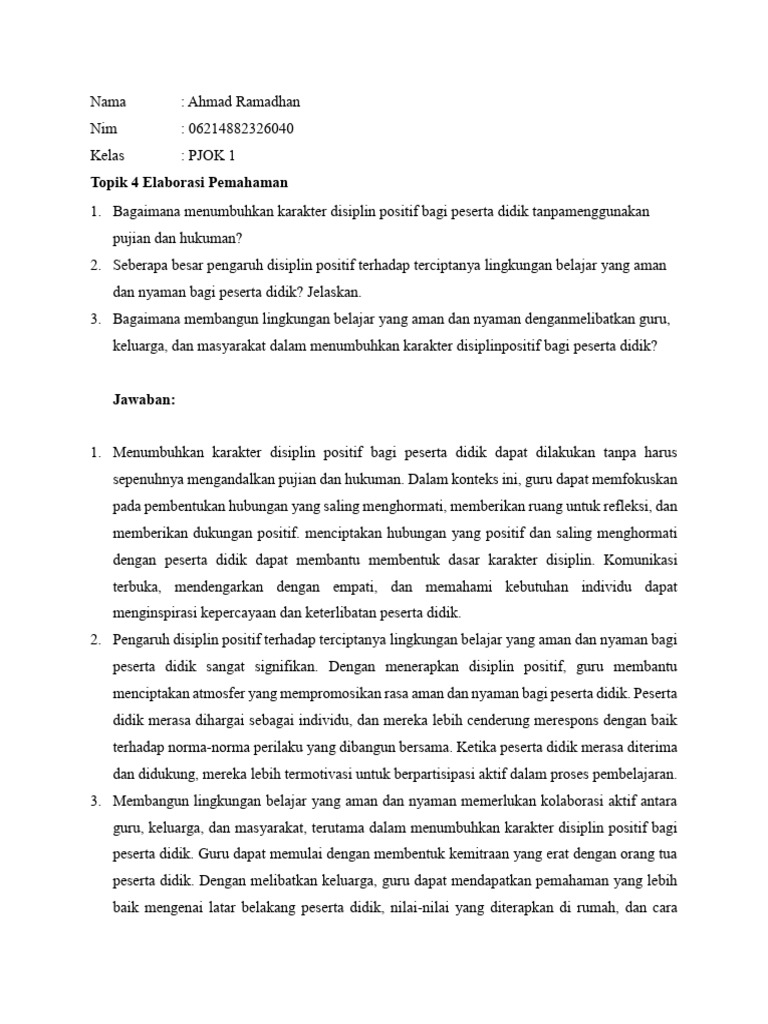 T4. Elaborasi Pemahaman | PDF | Karier & Perkembangan