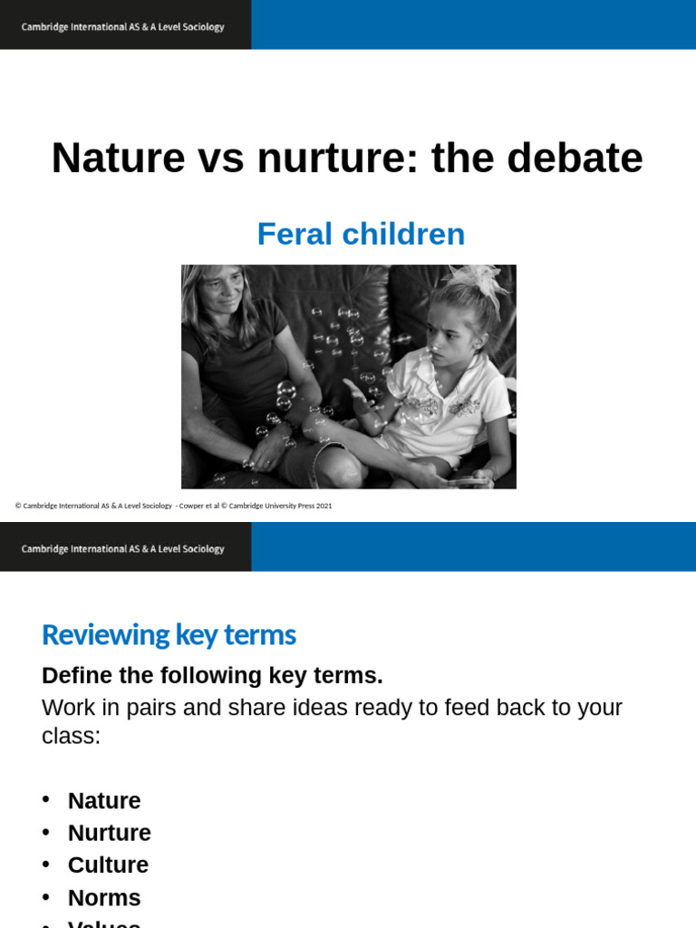 Nature vs. Nurture Presentation | PDF | Socialization | Childhood