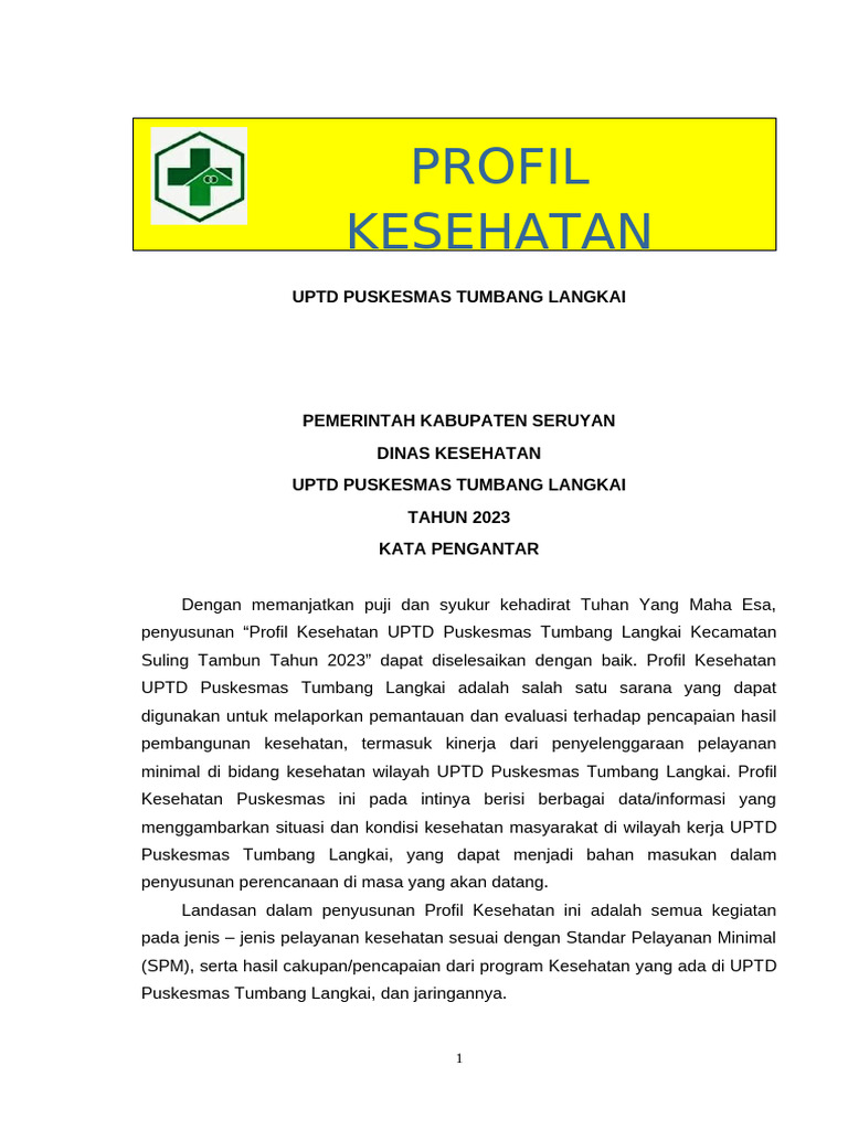 Profil Kesehatan Puskesmas 2023 | PDF