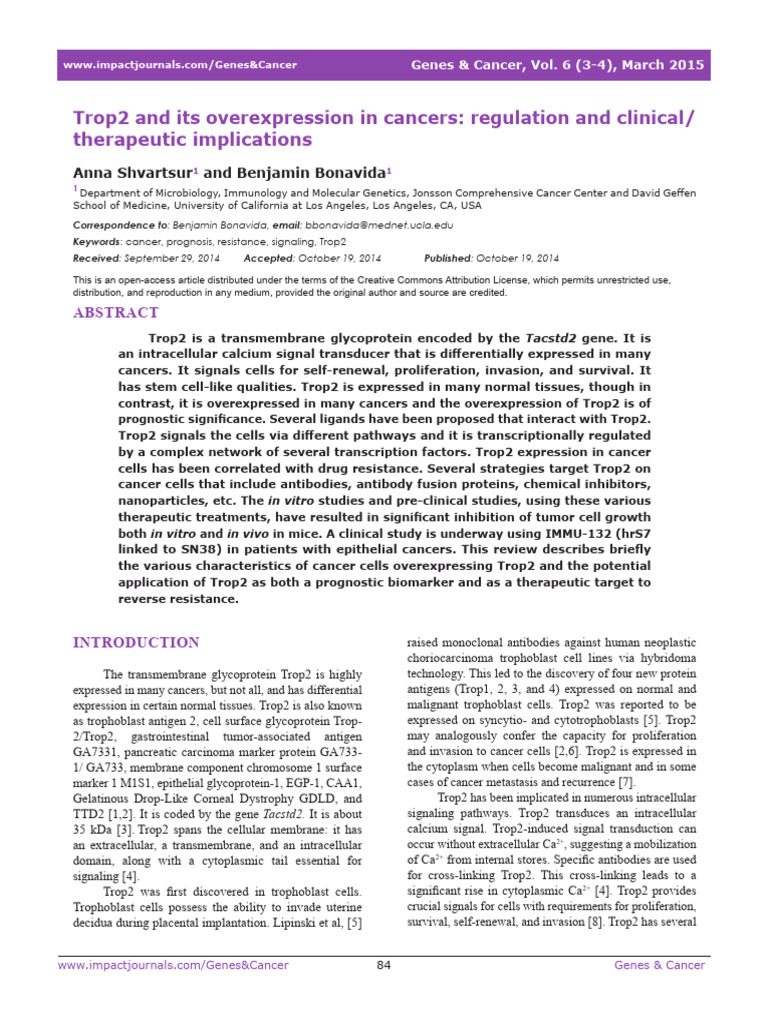 Trop2 Protein Summary - 2 | PDF | Extracellular Signal Regulated Kinases | Cell Signaling