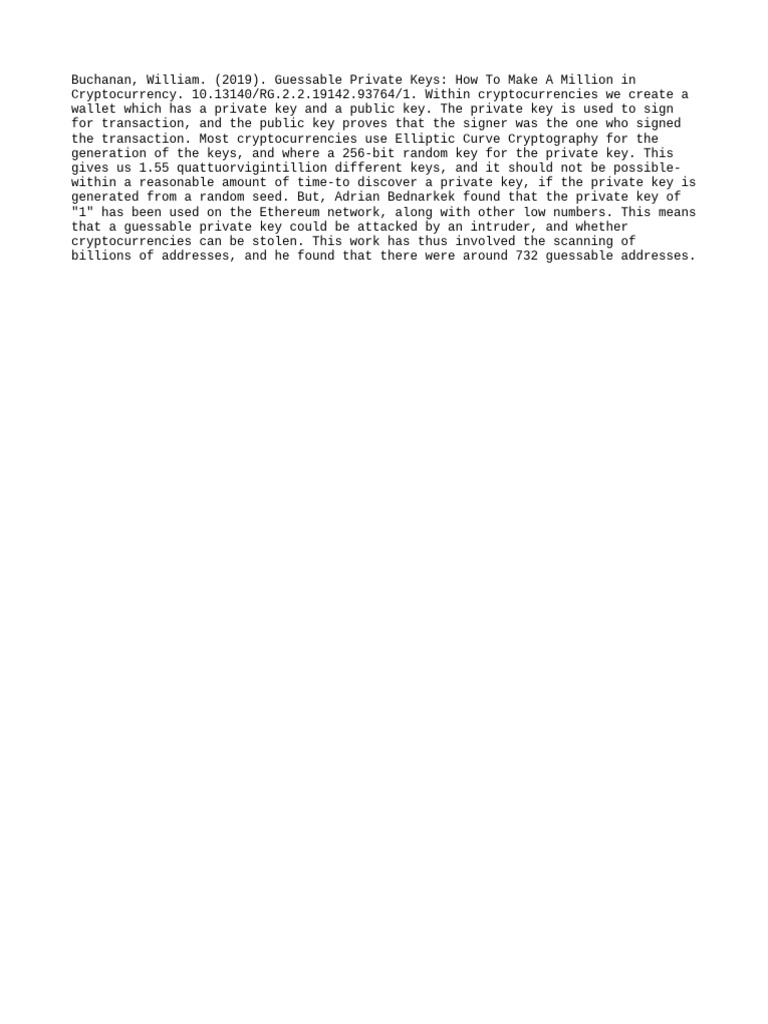 Guessable Crypto Keys: Security Risk | PDF | Computers