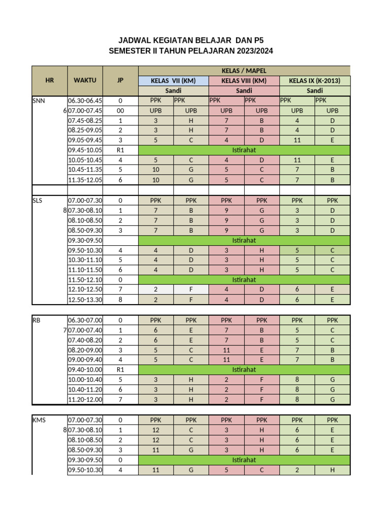 Jadwal Terbaru Fix | PDF