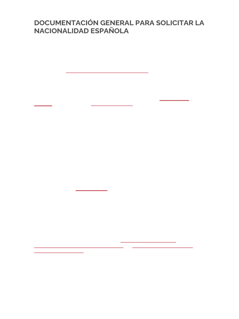 Documentación General para Solicitar La Nacionalidad Española | PDF
