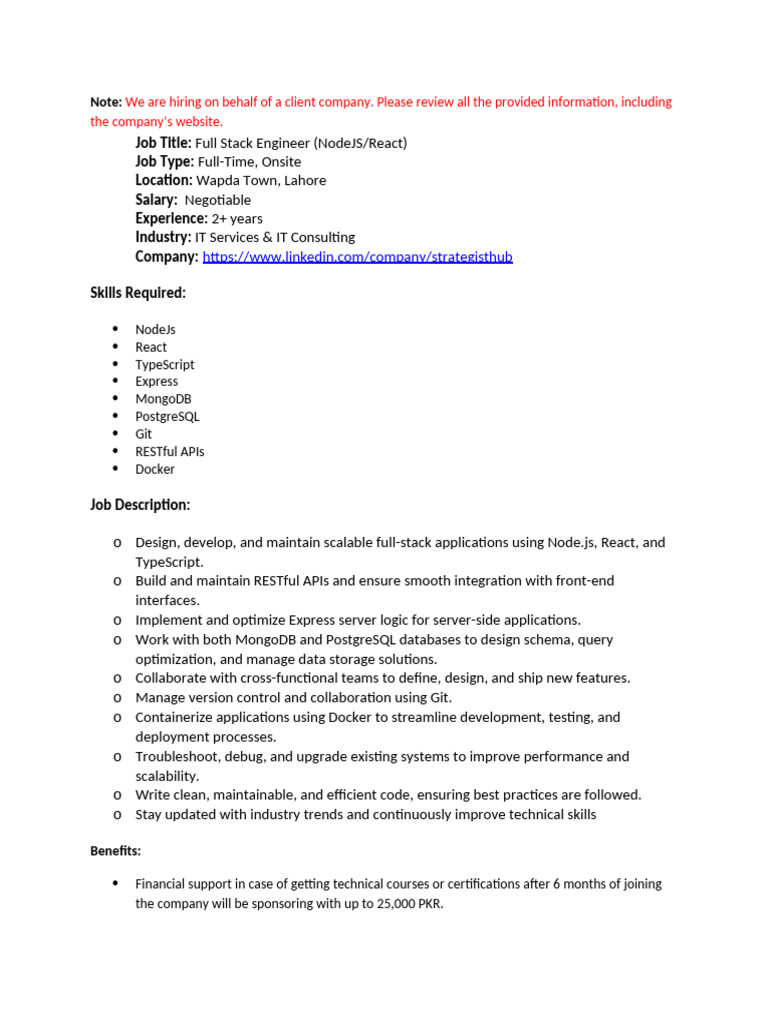 Full Stack Dev (NodeJS+React) | PDF | Computers