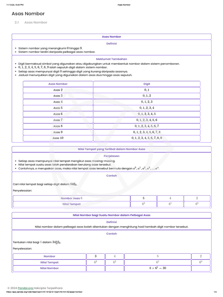 Asas Nombor | PDF