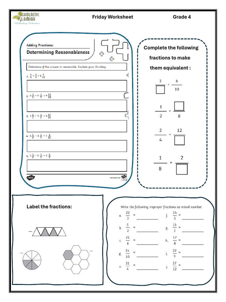 Grade 4 Math Practice Sheet | PDF