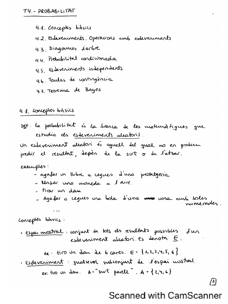 Apunts T4 Probabilitat | PDF