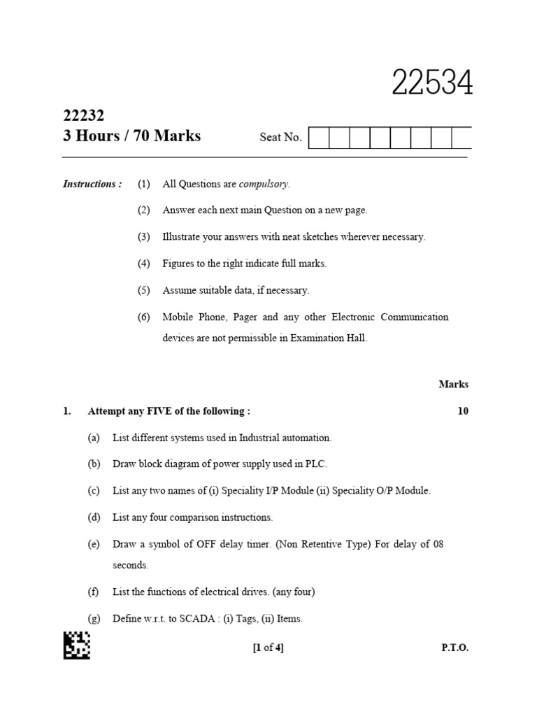 2023 Summer Question Paper (Msbte Study Resources) | PDF | Programmable Logic Controller ...