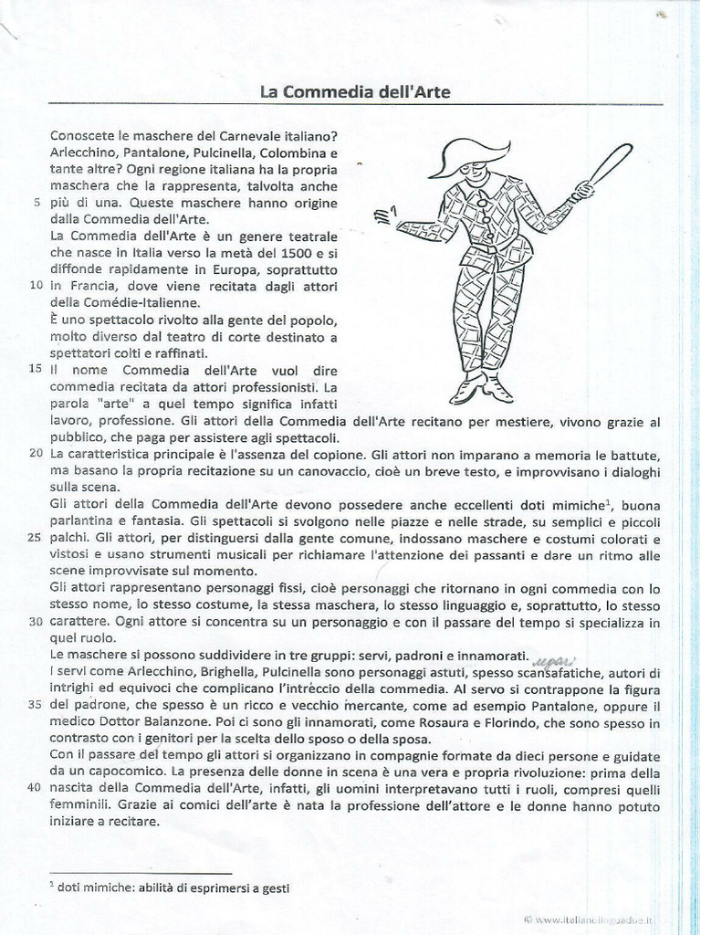 La Commedia Del Arte - 0001 | PDF