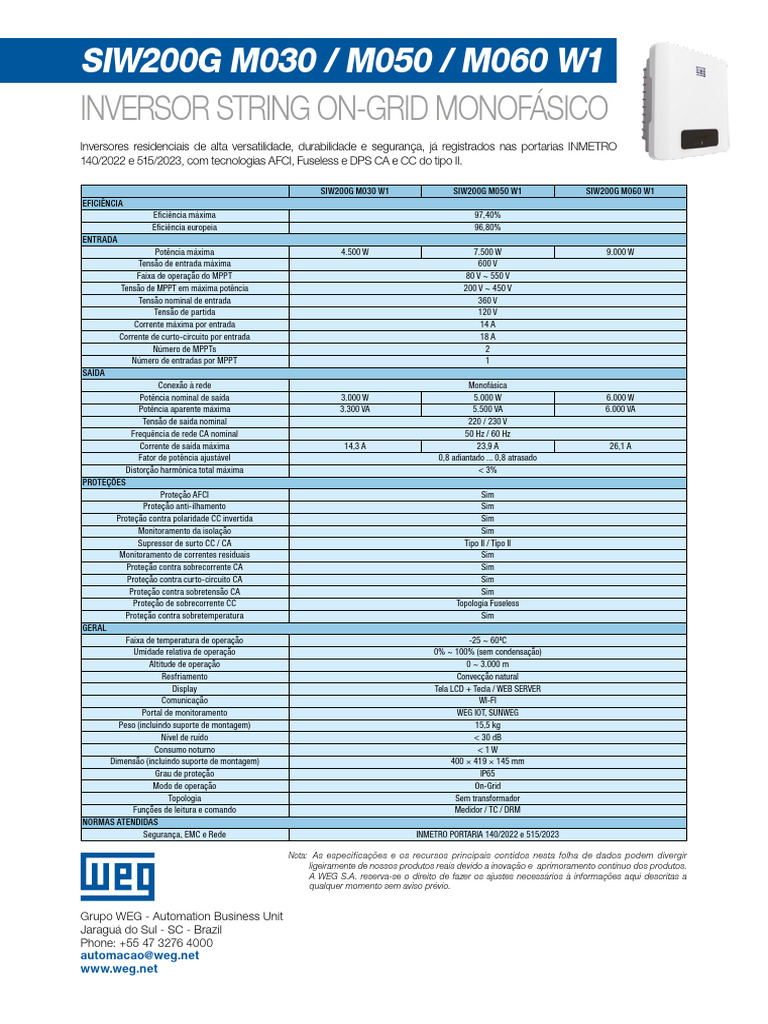 DATASHEET SIW200G M030 M060 W1 Web | PDF | Eletrônicos | Metrologia