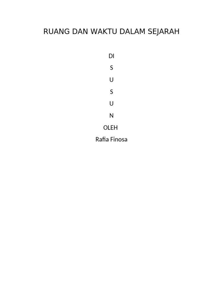 Ruang Dan Waktu Dalam Sejarah | PDF