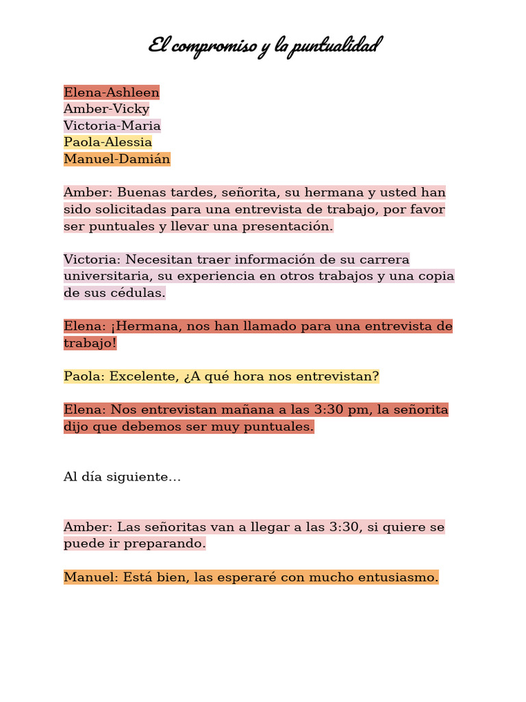 El Compromiso y La Puntualidad | PDF