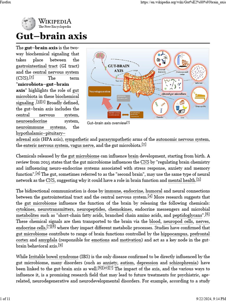 Gut-Brain Axis - Wikipedia | PDF | Medical Specialties | Anatomy