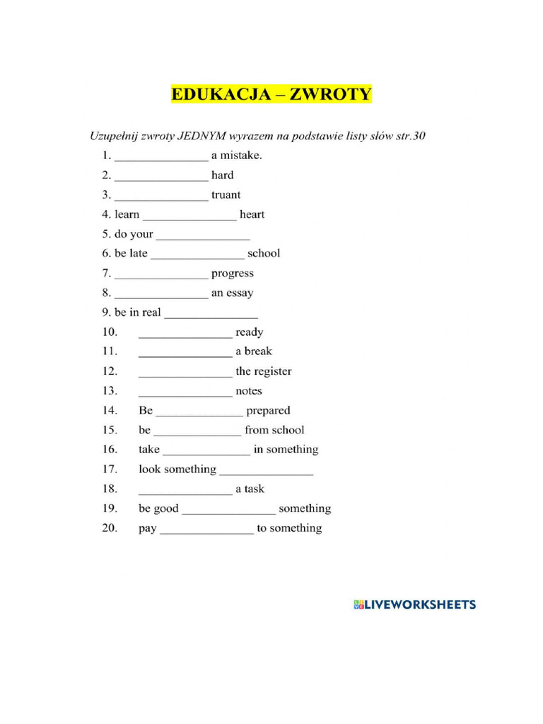 Edukacja Zwroty | PDF