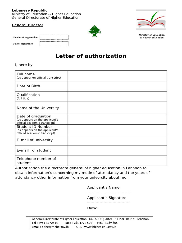 Authorization for Higher Education Info | PDF | Foreign Language Studies