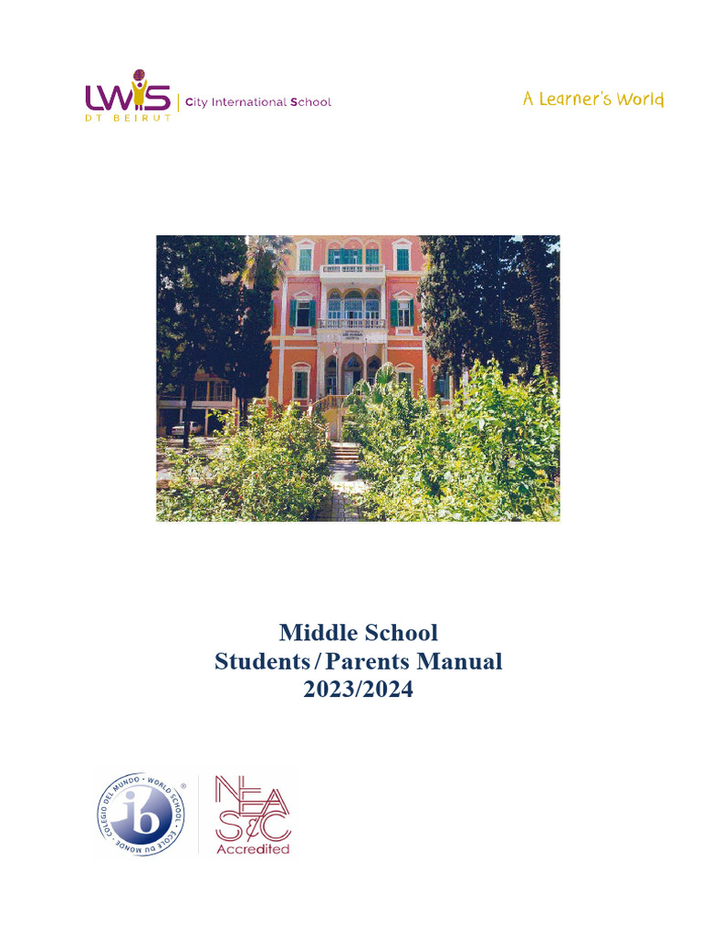 Middle School Students-Parents Manual 2023-2024 | PDF | Learning ...