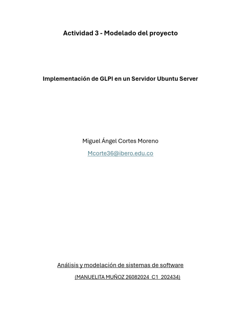 Actividad 3 - Análisis y Modelación de Sistemas de Software | PDF | Mi sql | Servidor HTTP Apache