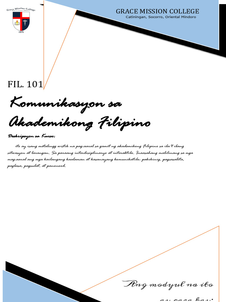 Fil. 101 Modyul 6-7 | PDF