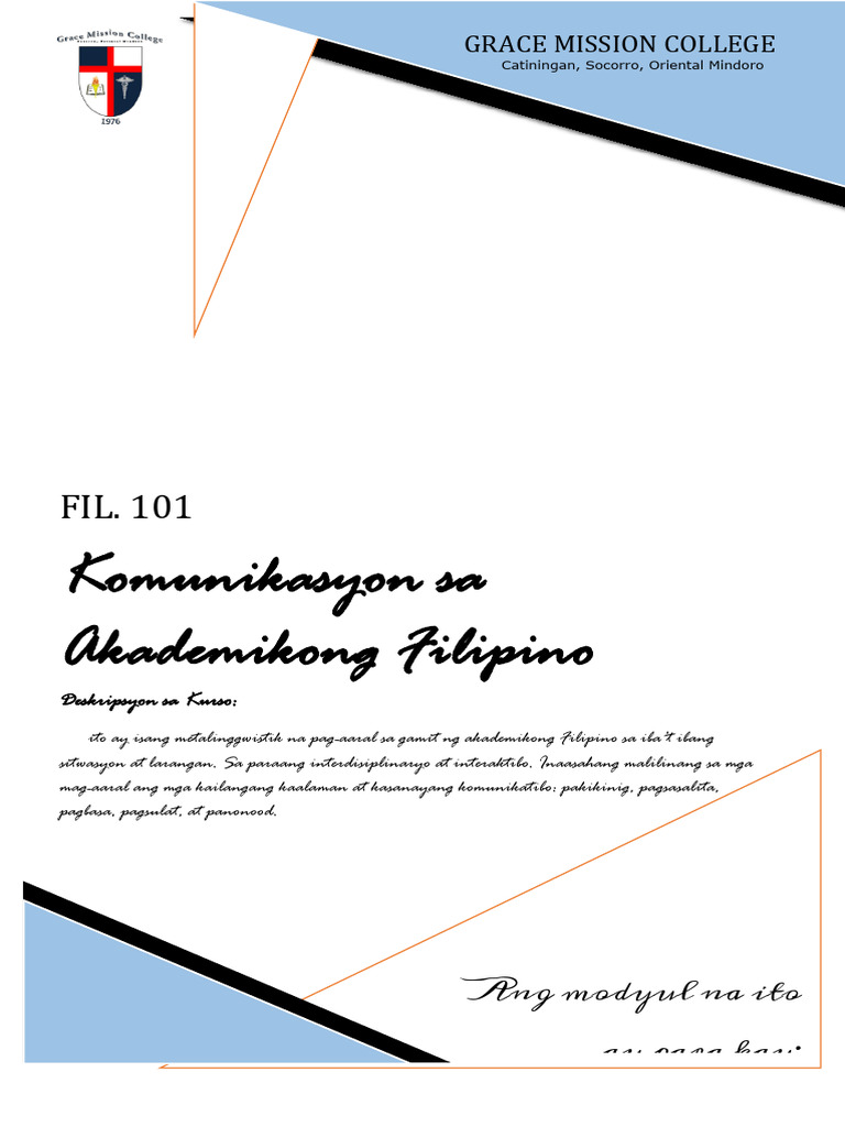 Filipino 101 - Modyul 5 | PDF