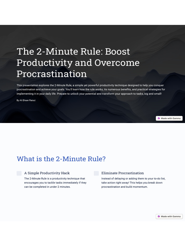 Mastering the 2-Minute Rule for Productivity | PDF | Procrastination ...