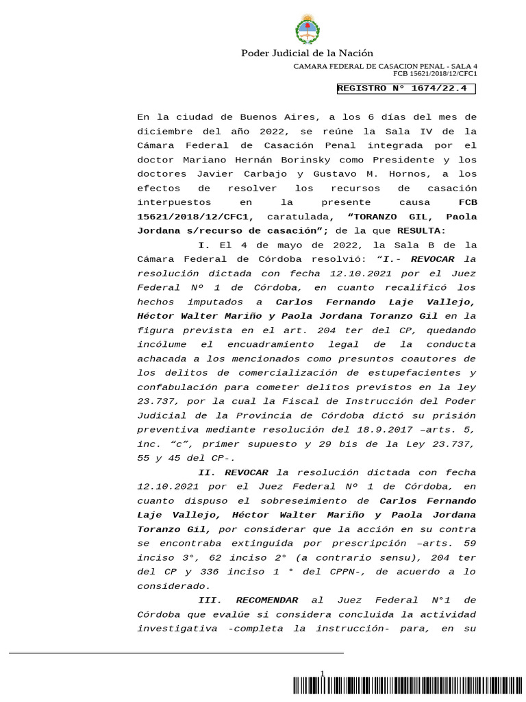 CFCP Sala IV Canabis Medicinal in Dubio Pro Reo | PDF | Cannabis (Droga ...