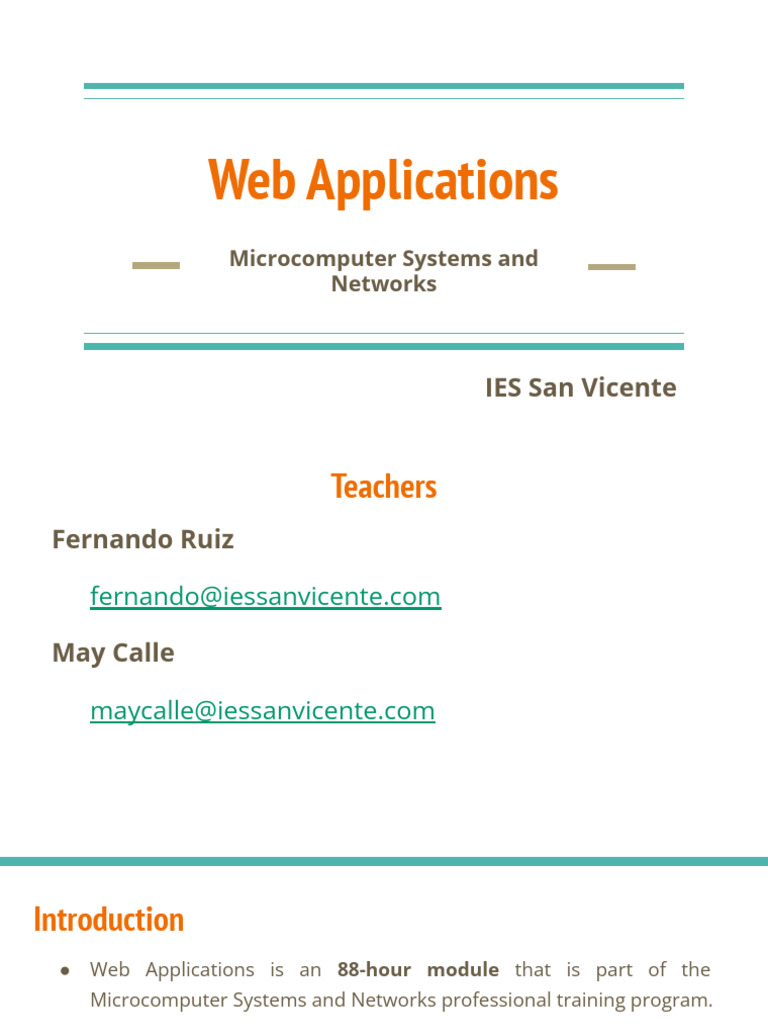 Web Applications Course Overview | PDF | Html