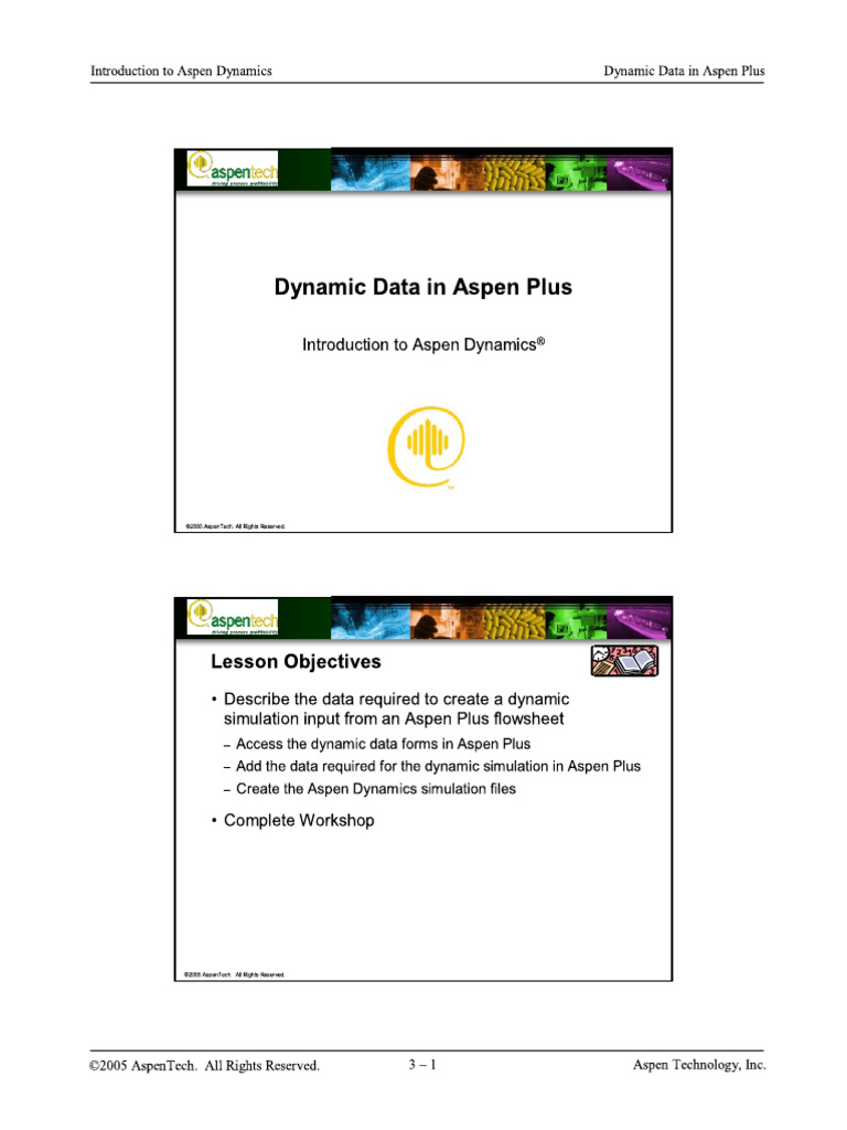 2-Dynamic Data in Aspen Plus | PDF