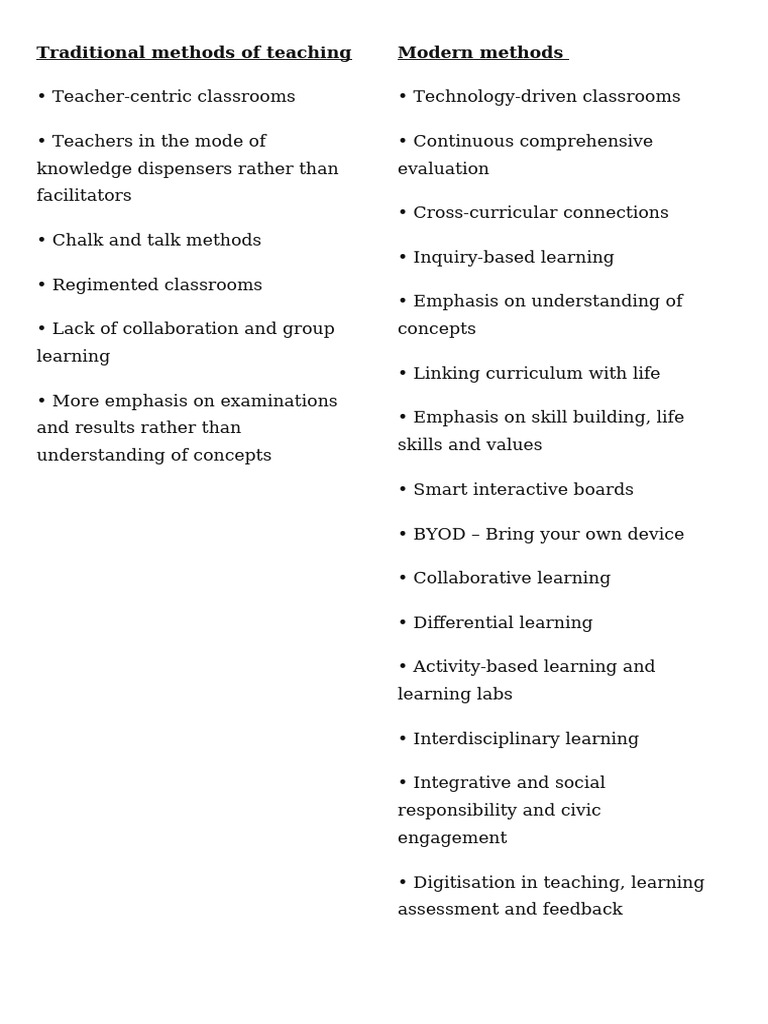 4a Traditional Methods of Teaching | PDF | Learning | Classroom