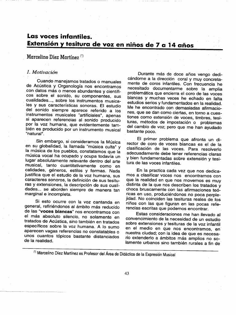 Las Voces Infantiles | PDF