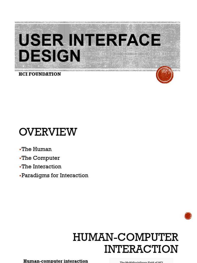 1.HCI Foundation | PDF | Graphical User Interfaces | Printer (Computing)