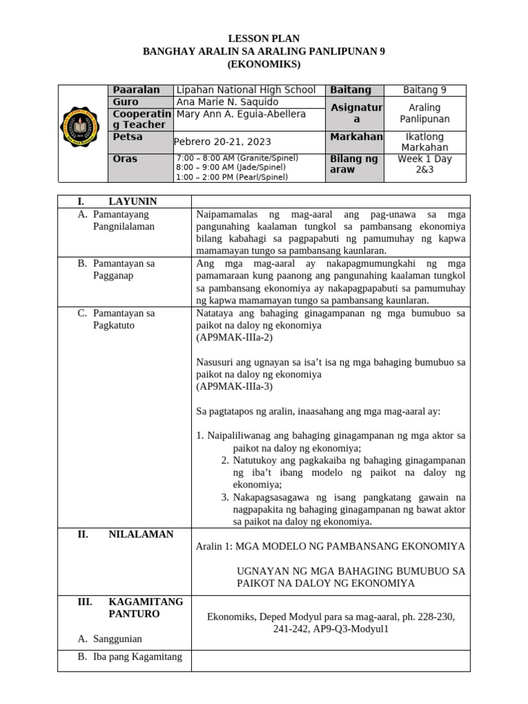 AP9 3Q Aralin 1 Day 2&3 | PDF
