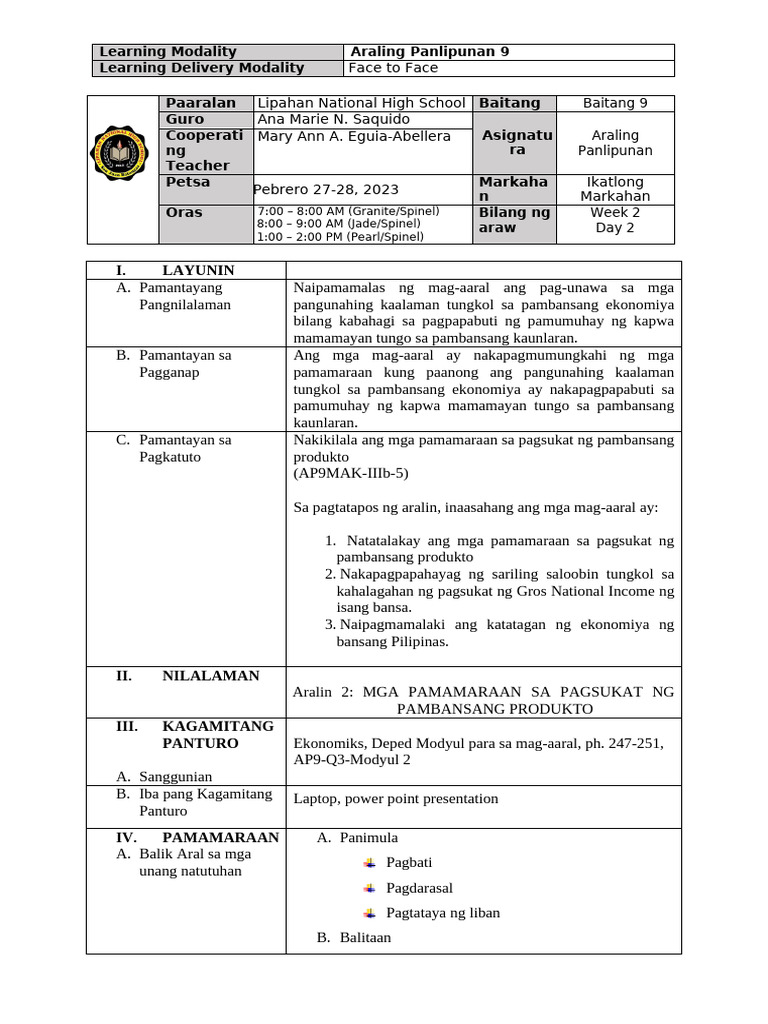 AP9 3Q Aralin 2 Day 2 | PDF