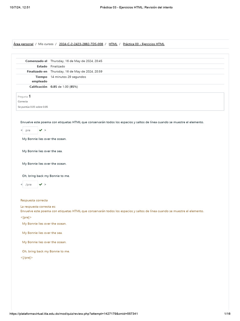 Práctica HTML: Ejercicios y Soluciones | PDF | HTML | Comunicación escrita