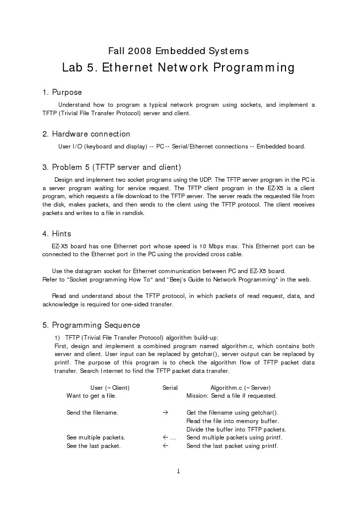 Lab 5. Ethernet Network Programming | PDF | Port (Computer Networking ...