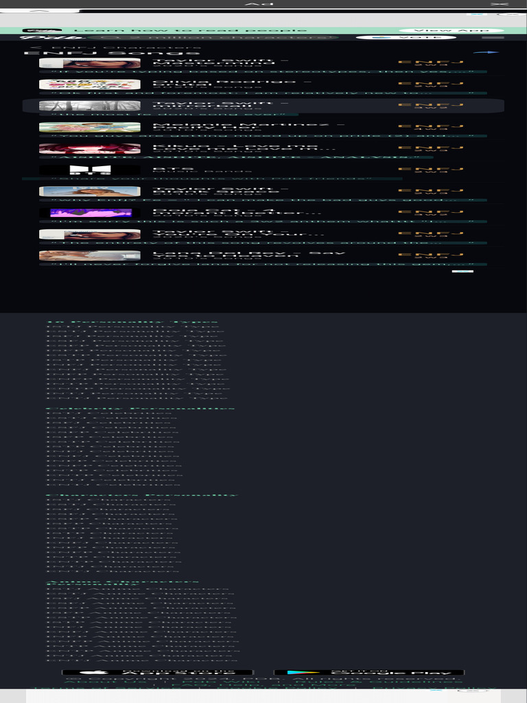 ENFJ Songs Essential ENFJ Playlist Saved by 100,000 ENFJ 2 | PDF