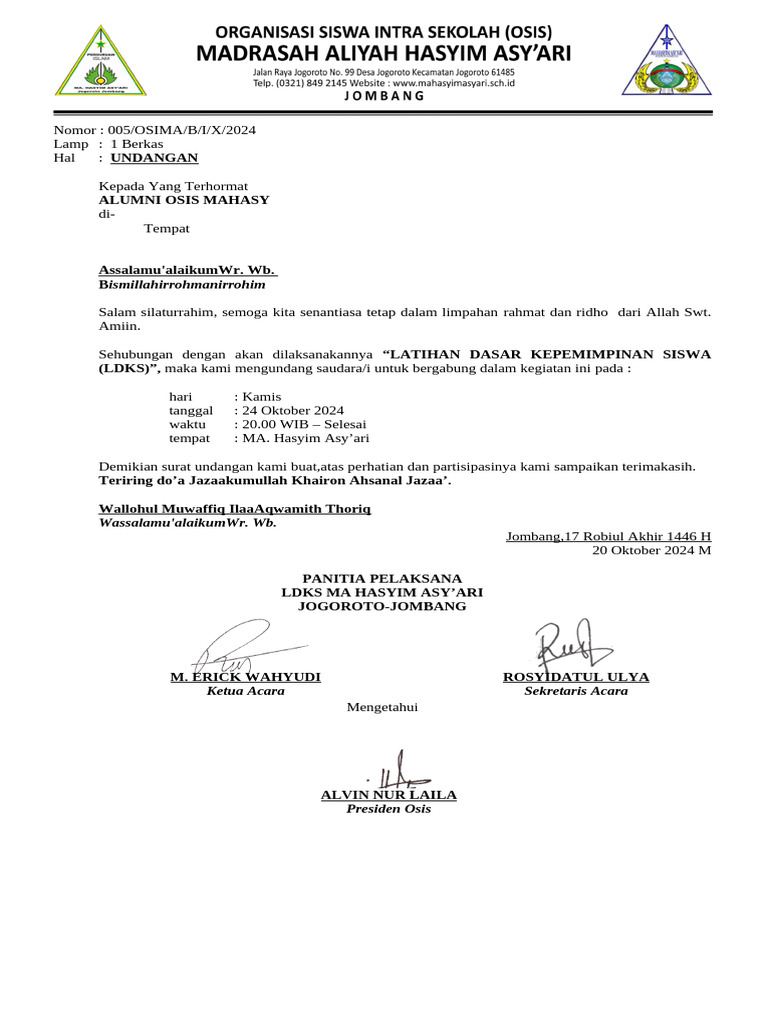 Undangan LDKS 2024 | PDF