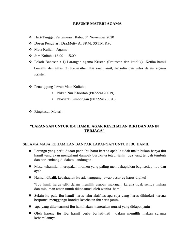 Resume Materi Agama 4 | PDF